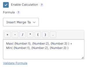 Min / Max Calculation for Formulas - Advanced Number Field - Documentation - GravityWP