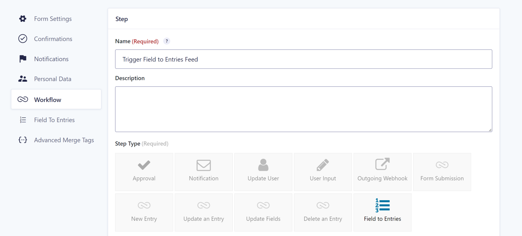 Workflow step - Field to Entries - Documentation - GravityWP