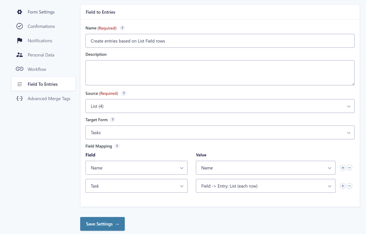 Field to Entries Gravity Forms – Create Entries from Form Data