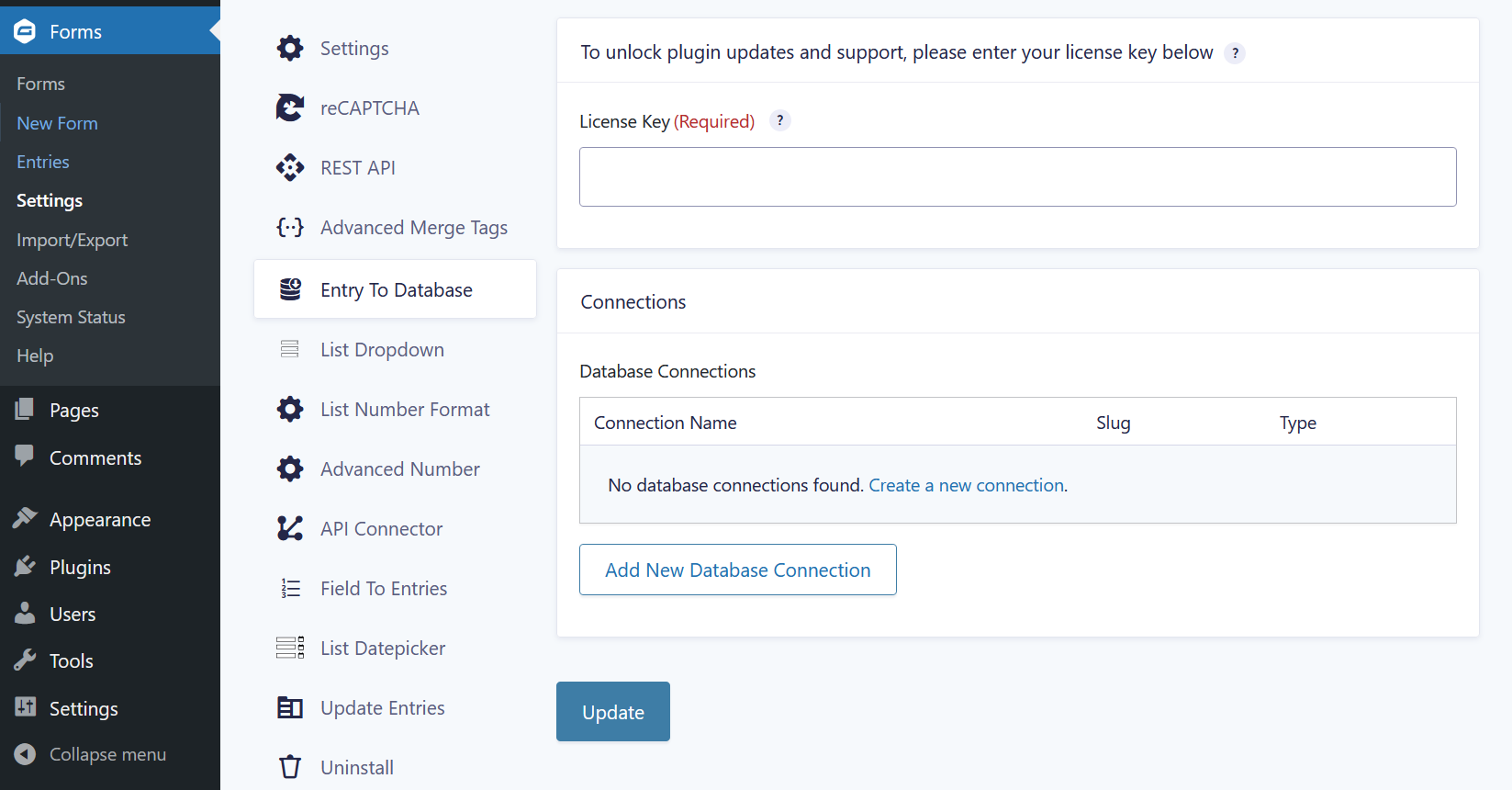 Connect Gravity Forms to Database - Entry to Database Add‑on