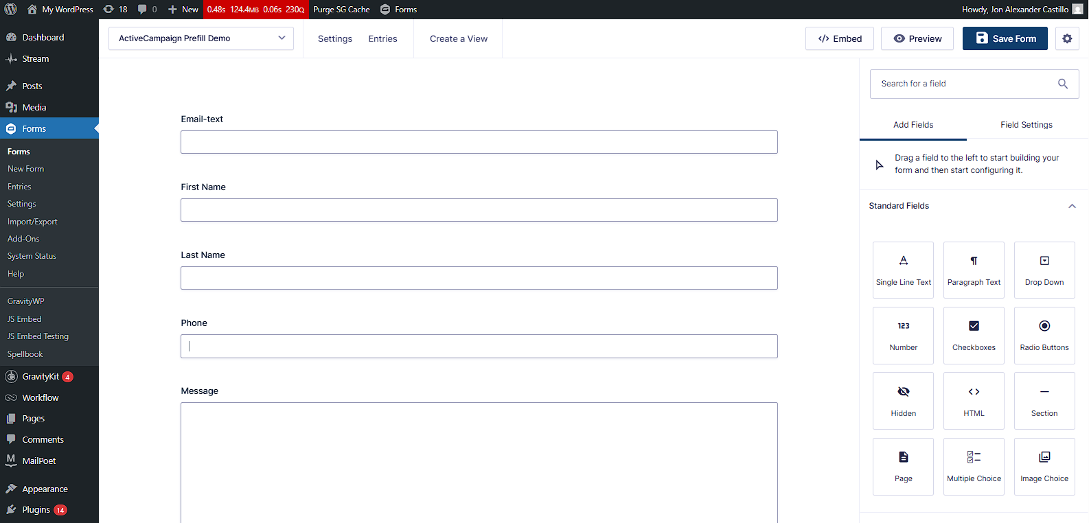 Gravity Forms ActiveCampaign Integration: Auto-Fill Fields
